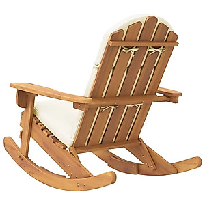 Gecheer Adirondack Rocking Chair with Cushions Solid Wood Acacia
