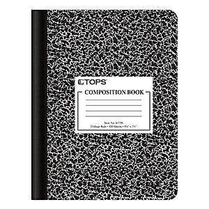 Oxford Composition Notebooks, College Ruled Paper, 9-3/4" x 7-1/2", Black Marble Covers, 100 Sheets, 12 per Pack (63796)