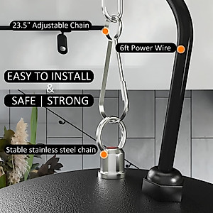 Kollecktiv Patio Heater 1500W, Outdoor Heaters for Patio, Electric Heater Hanging Outdoor Heater with IP65 Waterproof and Dustproof, Tip-over & Overheating Protection, 3 Heat Settings Infrared Heater