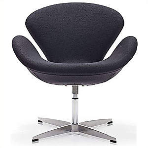 MAKLAINE Mid-Century Wood 29.9''H x 28''W x 21.8''D Gray Occasional Chair