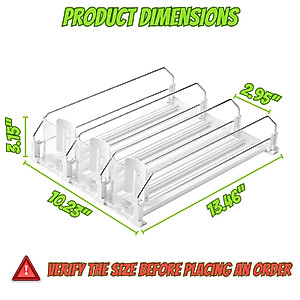 Assembly-Free Soda Can Organizer for Refrigerator - Self-Pushing Drink Dispenser for Fridge,Freezer,Cabinets & Pantry - Holds up to 12 Cans (12-20oz) - Beverage & Small Canned Food Organizer