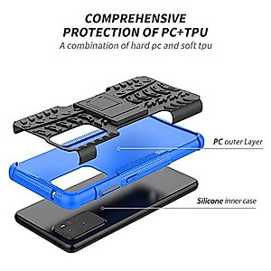 Yiakeng OnePlus 9 Pro Case, 1+9 Pro Cases, Shockproof Silicone Protective with Kickstand Hard Phone Cover for OnePlus 9 Pro (Blue)