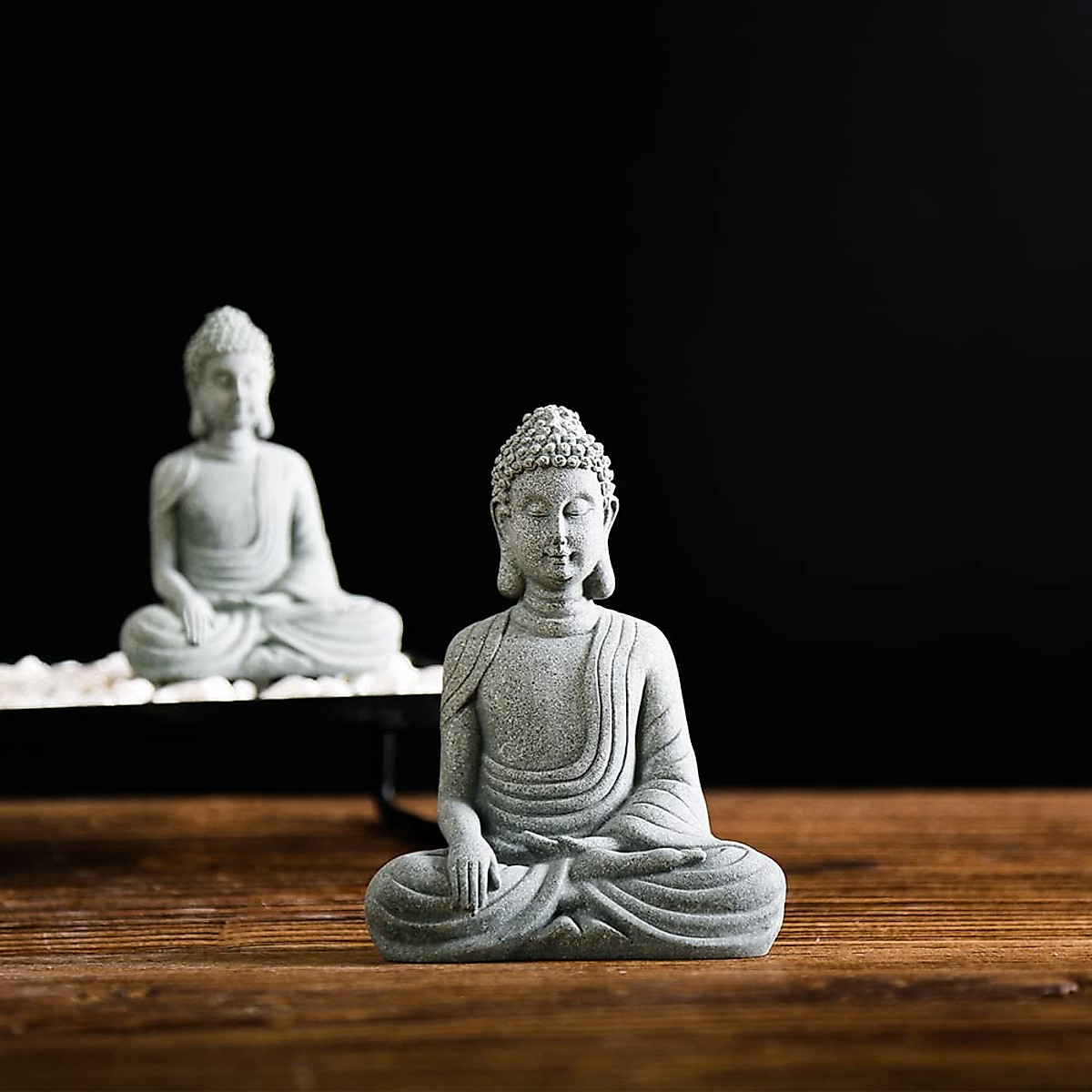Mini Buddha Statue Small Meditating Buddah Statute Figurine for Home Office Desk Decor or Zen Garden Sculptures,Tabletop Meditation Accessories