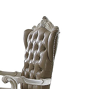 ACME Versailles Side Chair (Set-2) - 61132 - Vintage Gray PU/Fabric & Bone White