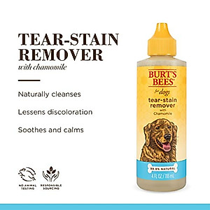 Burt's Bees for Dogs Natural Tear Stain Remover for Dogs with Chamomile | Calming and Effective Puppy & Dog Tear Stain Remover | Cruelty Free, Sulfate & Paraben Free- Made in USA, 4 oz - 2 Pack