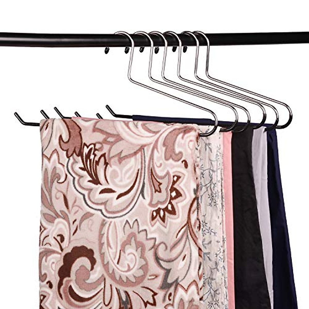 VASLIM 8 Pack Blanket Hangers Heavy Duty Black Vinyl Coated Nonslip - Great for Quilts, Comforters, Table Cloths, Towels, Sleeping Bags,Drapery and bedspreads