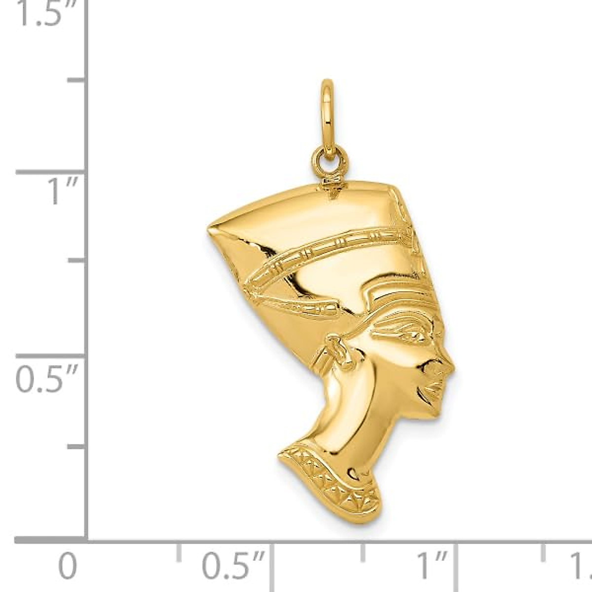 IceCarats 14K Yellow Gold Queen Nefertiti Necklace Egyptian Goddess Pendant African Charm 31mm x 16mm Only