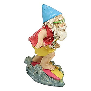 Ebros Free Spirited Hippie Hawaii Themed Vacation Fairy Garden Gnome Holding Aloha Banner Figurine DIY Mr Gnomes Collection Statue Home Decor
