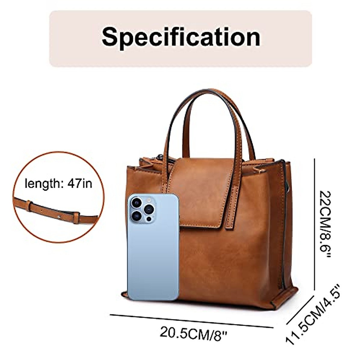 SHOMICO Womens Tote Bags Shoulder Bag Handbags For Women Leather Crossbody Bags for Ladies (Tan…