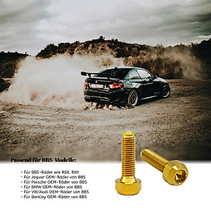 RISON Titanium Bolts M7x1x24.5mm Titanium Bolts Gold M7 Titanium Split Rim Bolts GR5 Bolts Pack of 5