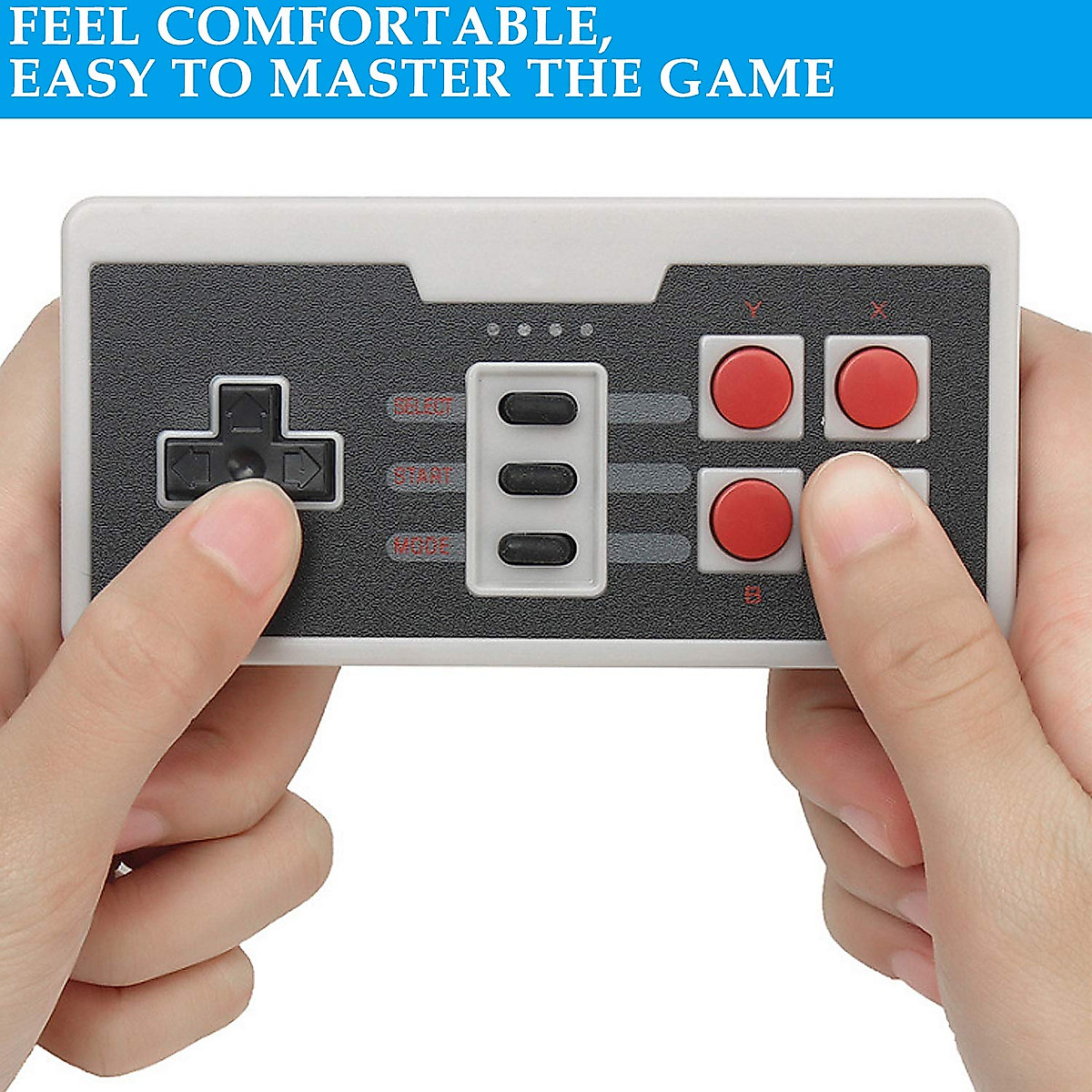 Wireless Controller NES Classic Edition - with Build in Rechargeable Batter, Wireless Range up to 10 Meters, Wireless Gamepad for Nintendo Mini Edition (2 Packs)