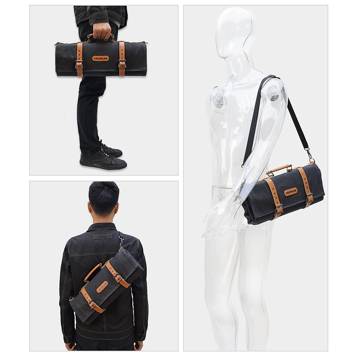 14-Pockets Knife roll, Leather knife roll, Knife roll canvas, Knife bag holders, Knife roll bag, Chef bag, Chef knife bag, Chef knife roll, Chef knife roll bag, Pocket knife roll, Knife bags for chefs