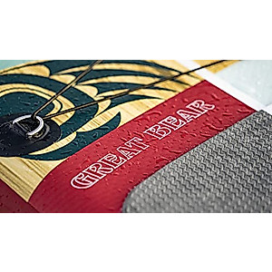 Boardworks SHUBU Great Bear | Touring All Water Inflatable Stand Up Paddleboard | SUP Package Includes Pump, Three Piece Paddle and Roller Bag Complete Kit | 14', Red/Grey/White