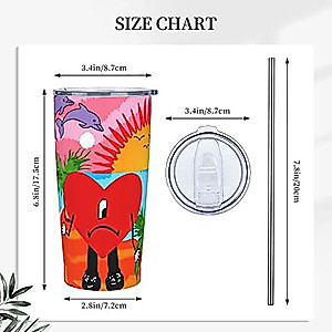 Cup,Rapper New Album Tumbler,Fans Coffee Mug,Music Tour Water Bottles Stainless Steel with Straw and Lid (style1,20oz)