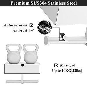 Tindbea Toilet Paper Holder with Storage - Stainless Steel Wall Mounted Toilet Paper Holder with Shelf, Flushable Wipes Holer Dispenser, Tampon Storage for Bathroom, Double Tissue Roll Holder, White