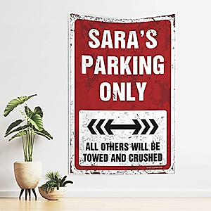 Man Cave Rules Sara'S Parking Only Tapestry Space Decor Vintage Decor (Size : 75X100CM)