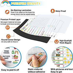 3Pcs Magnetic Chore Chart for Multiple Kids & Adults,Reward Chart Good Behavior Chart for Kids,Dry Erase Responsibility Charts for Toddlers, with Tasks & 6 Markers for Fridge School Home Supplies