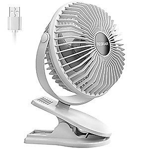 Small Desk Fan & Clip on Fan-2 Pack Bundle Deal - White