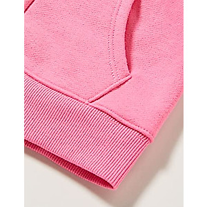 Amazon Essentials Girls' Fleece Zip-Up Hoodie Sweatshirt, Bright Pink, Medium