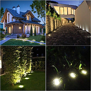 Solar Ground Lights, Waterproof Garden Upgraded Outdoor Bright in-Ground Landscape Lights for Pathway,Yard,Deck,Lawn,Patio,Walkway (12 Pack White Light)