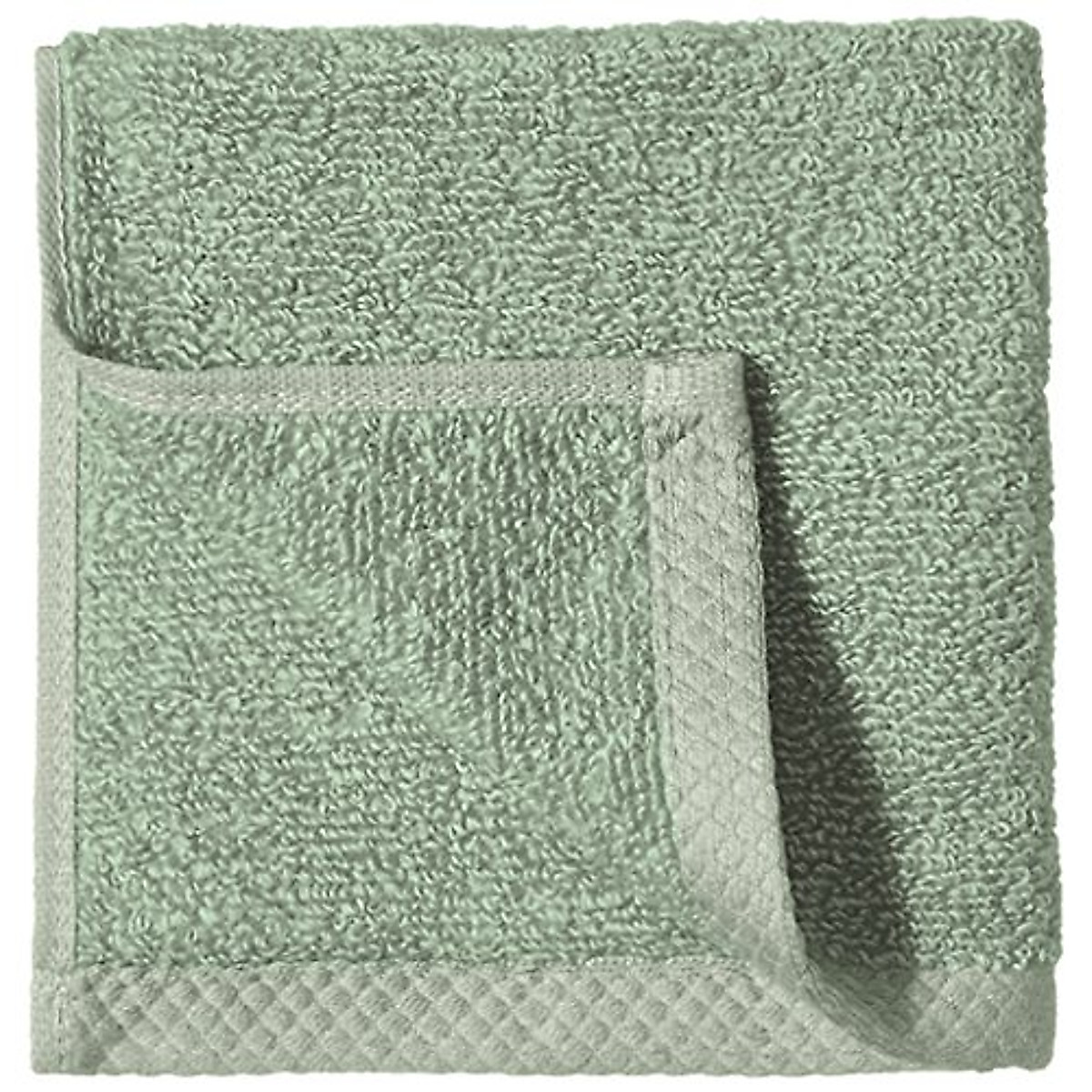 Amazon Basics Cotton Washcloths, Quick-Dry, 12" x 12", 12-Pack, Seafoam Green