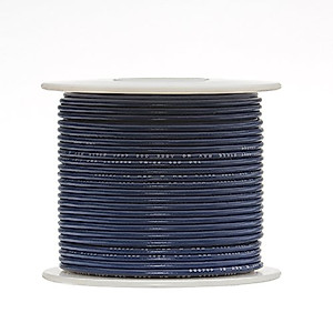 Remington Industries 20PTFESTRBLU100 20 AWG Gauge Stranded Hook Up Wire, 100 feet Length, Blue, 0.0320" Diameter, PTFE, 600 Volts