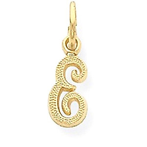 14K Yellow Gold Dainty Letter E Initial Name Monogram Necklace Charm Pendant Only