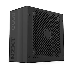NZXT C650 - NP-C650M - 650 Watt PSU - 80+ Gold Certified - Hybrid Silent Fan Control - Fluid Dynamic Bearings - Modular Design - Sleeved Cables - ATX Gaming Power Supply - 2020