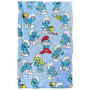 The Smurfs Blanket, 36"x58" Smurfs All Over Silky Touch Super Soft Throw Blanket