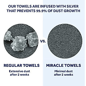 Miracle Made Washcloth - Stone - Premium 100% USA-Grown Cotton Washcloths for Bathroom with Natural Silver Ultra Soft Plush Fade Resistant Highly Absorbent Quick Drying