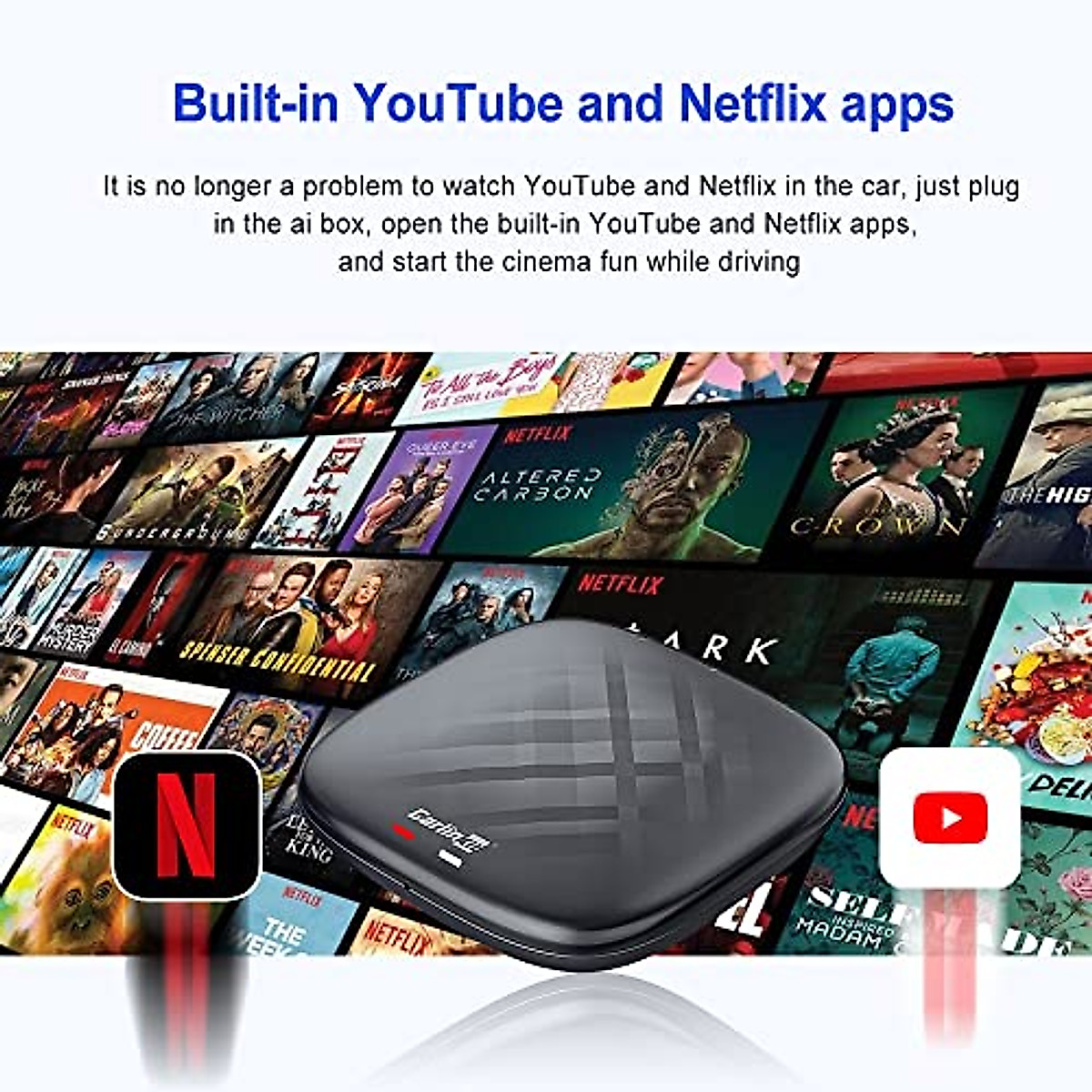CarPlay AI Box Mini Android 11, Wireless 3-in-1 CarPlay Adapter, Watch YouTube and Netflix in Your Car, Wireless CarPlay and Android Auto, QCM2290, 3G+32G, for OEM Wired CarPlay Car