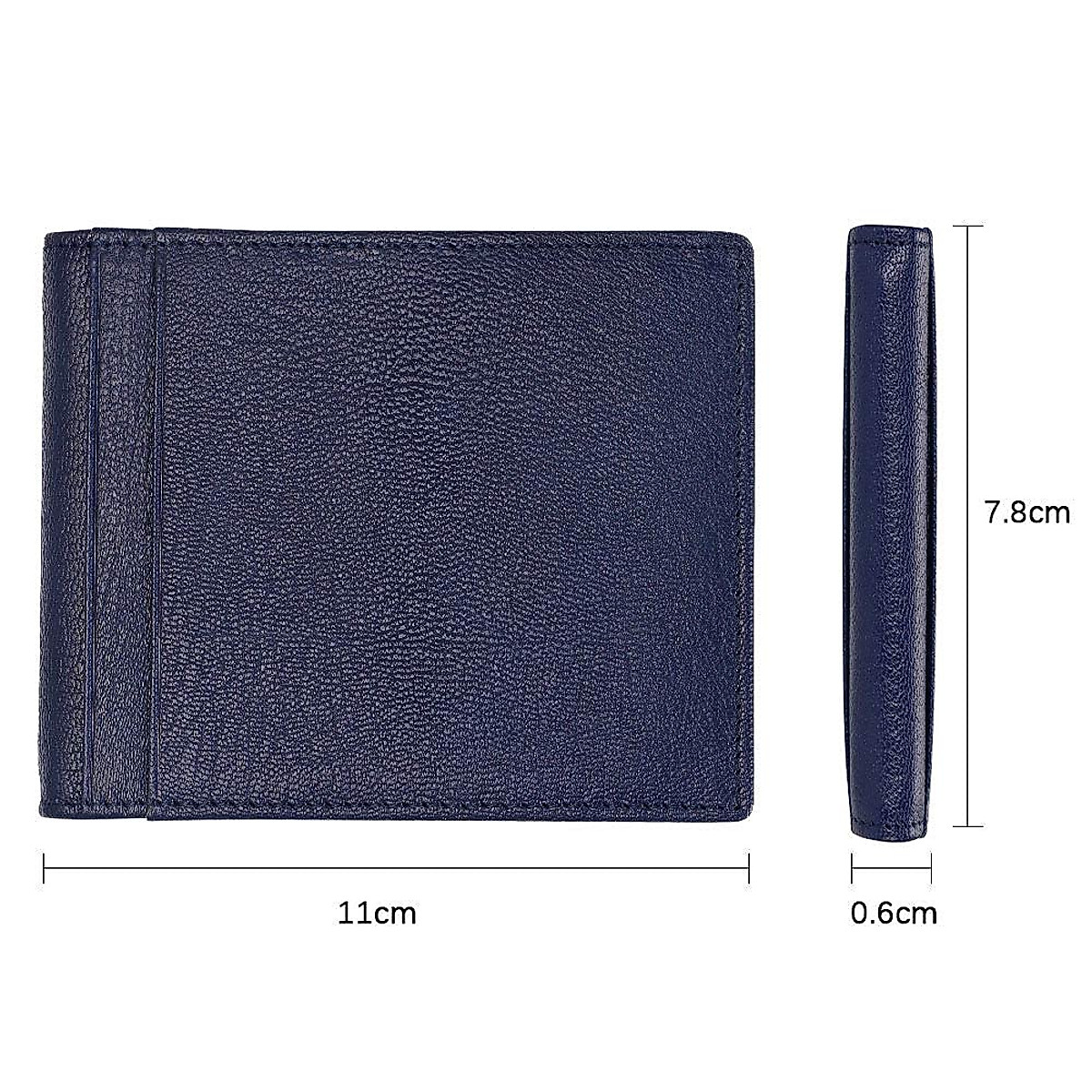 Aucuu Credit Card Wallet, RFID Blocking Bifold Minimalist Slim Pocket Purse, Metal Money Clip Holder (10 Slots, 1 ID Window, Cash Clip) Gift for Men & Women , L2us-2140964, Blue, 11 x 7.8 x 0.6 cm