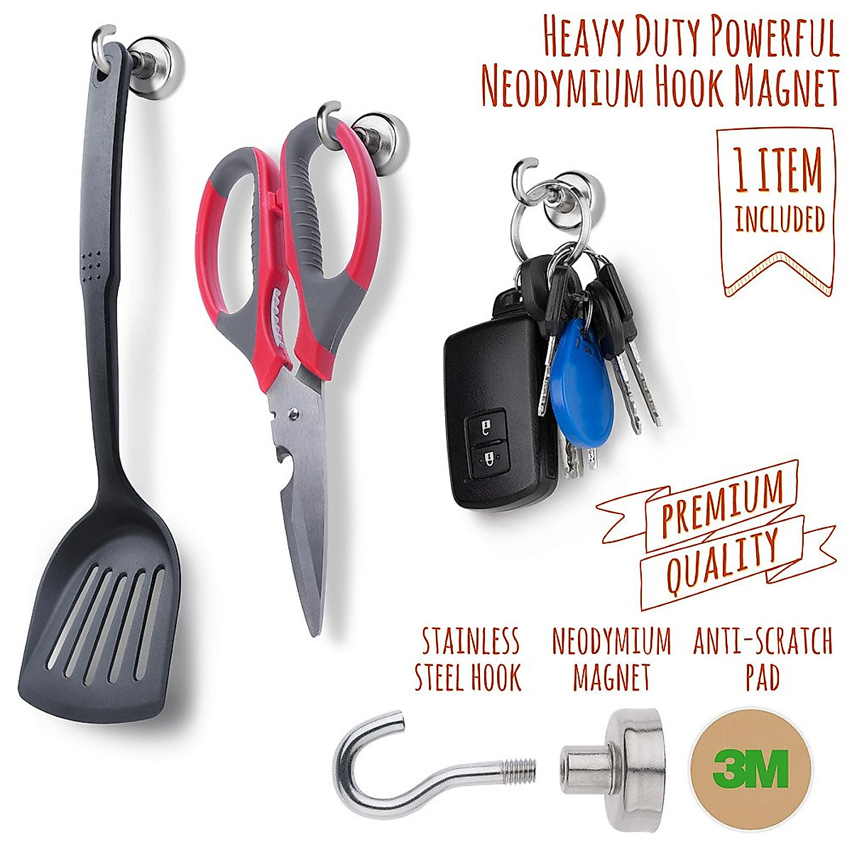 8 Colorful Fridge Magnets Clips + Strong Magnetic Hook - Display Photos & Memos On a Refrigerator, Locker, Whiteboard in a Cute & Fun Way. Perfect to use in Any Kitchen, Office, Classroom or Cubicle.