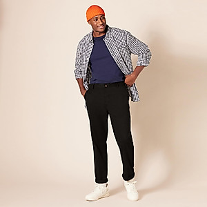 Amazon Essentials Men's Slim-Fit Wrinkle-Resistant Flat-Front Chino Pant, Black, 28W x 30L