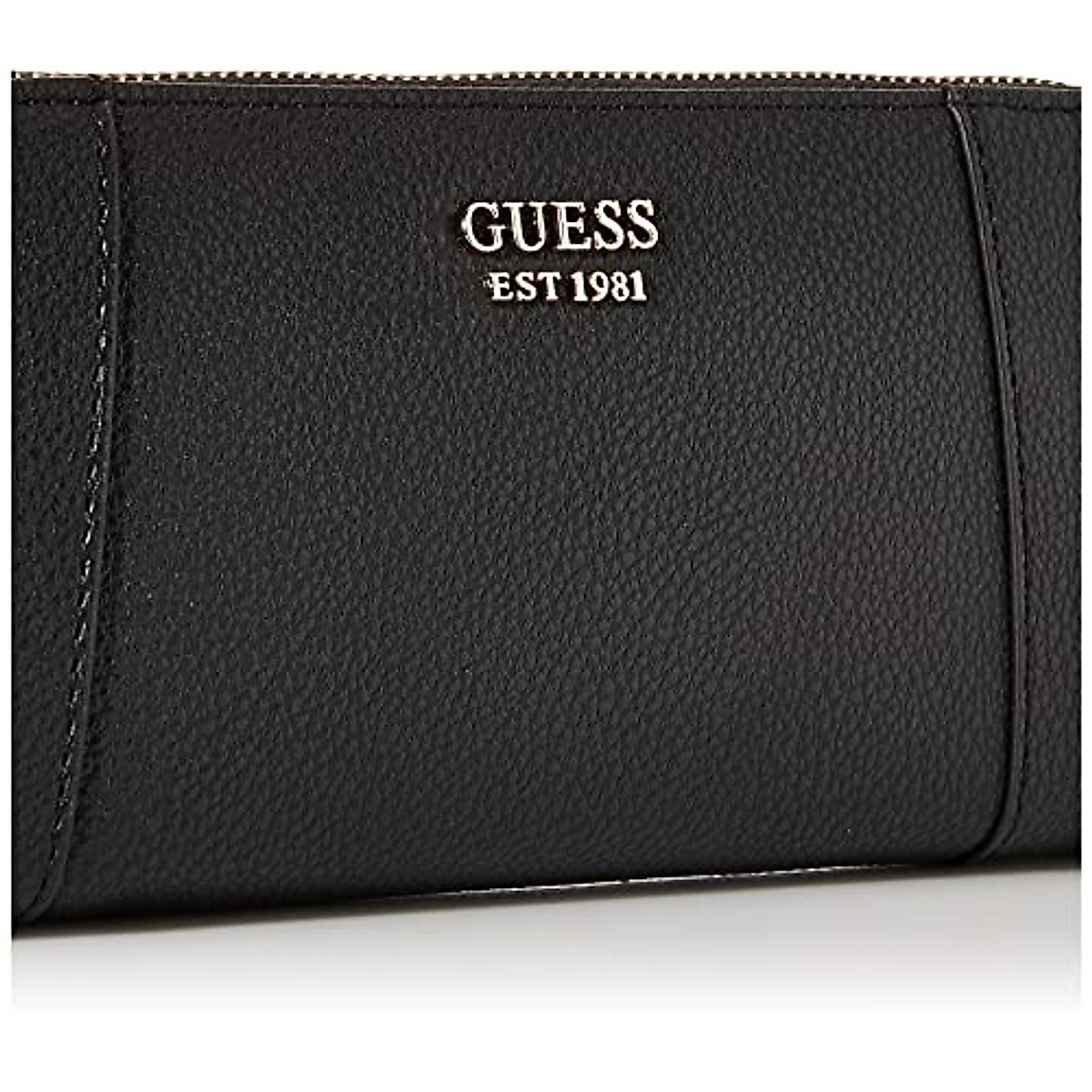GUESS womens Naya Large Zip Around Wallet, Black, One Size US