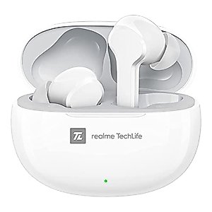 realme TechLife Buds T100 | IPX5 Water Resistance | Bluetooth 5.3 | up to 28 Hours Total Playback - (White)