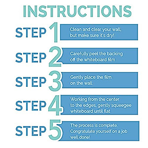 Dry Erase Whiteboard Wall Decal Sticker – 36 x 72 Inch Large Self-Adhesive, Removable, Residue Free Contact Paper for Kids, Home, and Office – Marker & Eraser Included