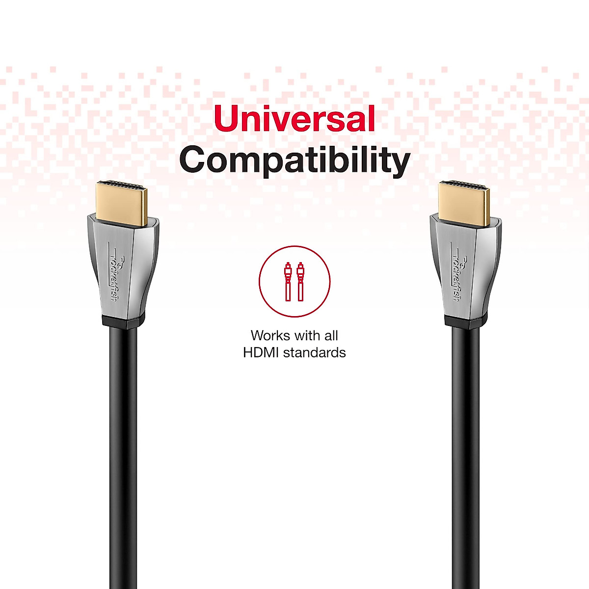 Rocketfish 4K UltraHD/HDR in-Wall Rated HDMI Cable - HDMI Cable Supports 4k Ultra HD & Dolby Atmos - Premium Cable for HDR & Quality Audio - Premium & Durable Black HDMI Cable - 1.5'
