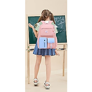 Kawaii Girls Backpack for School Aesthetic School Bag Bookbag for Elementary Students