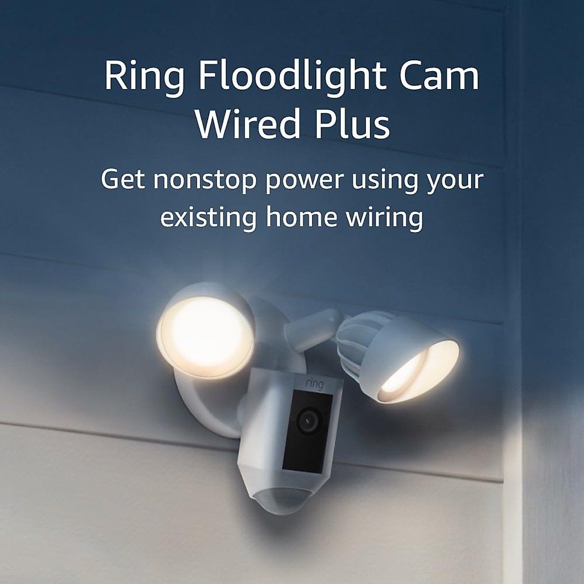 Ring Floodlight Cam Wired Plus with motion-activated 1080p HD video, White (2021 release)