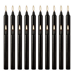 Unscented Black Taper Candles, 4 Inch, 20 Pcs, Smokeless Candles for Dinners, Parties, Ceremonies, Shabbat, 1.5 Hours
