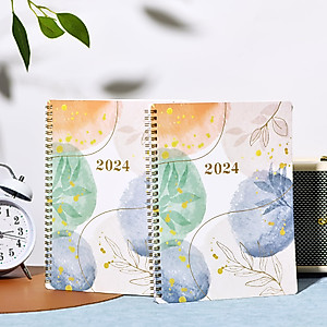 2024 Planner - Planner/Calendar 2024, Jan. 2024 - Dec. 2024, 2024 Planner Weekly and Monthly with Printed Tabs, 8" x 10", Flexible Cover with Thick Paper + Twin-Wire Binding - Waterink