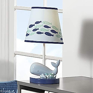 Lambs & Ivy Oceania Blue Ocean/Sea/Nautical Nursery Lamp with Shade & Bulb