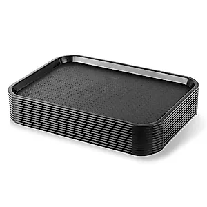 New Star Foodservice 24333 Fast Food Tray, 10.5 x 13.5, Black, Set of 12