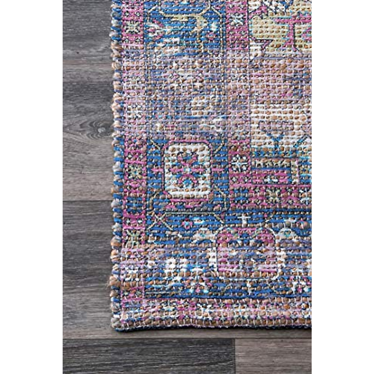 nuLOOM Melinda Flatweave Medallion Jute Area Rug, 3' x 5', Blue