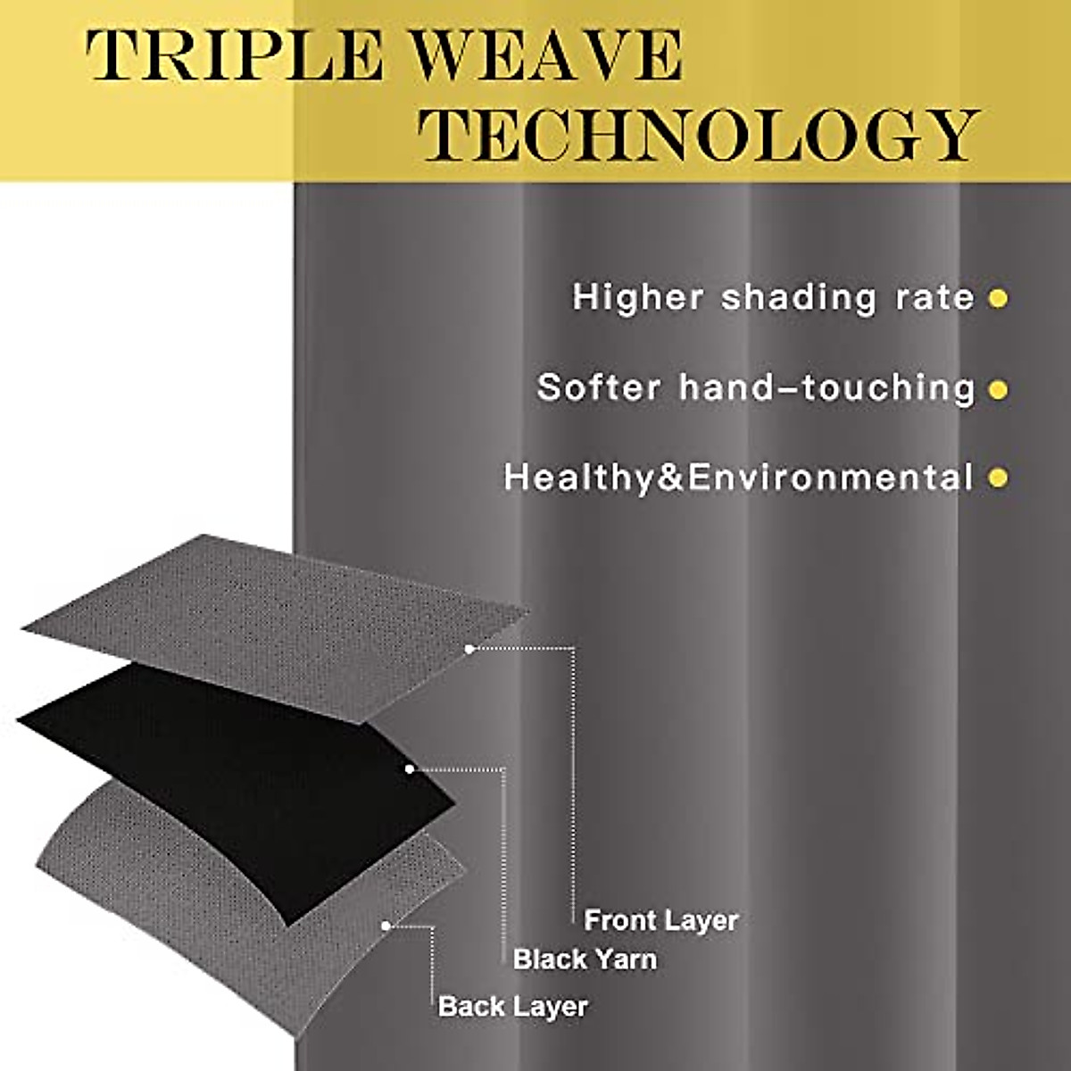 NICETOWN Grey Blackout Patio Sliding Door Curtains 84 inch Length, Grommet Room Divider Thermal Insulated Curtain Drapes for French Door/Living Room (Gray, W100 x L84, 1 Panel)