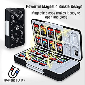 NOOP Switch Game Case for Nintendo Switch with Micro SD Memory Cards Holder, Customized Pattern Game Card Case with 48 Game Card Slots and 24 Micro SD Card Slots (48 Slots(Joy-Con Grip))