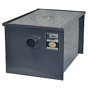 BK Resources BK-GT-30 Carbon Steel 30 Lbs. Capacity & 15 GPM Rate Flow Grease Trap with Removable Baffles & T-Vent PDI Certified