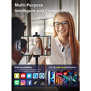 SYNCO Wireless Lavalier Microphone for iPhone, P1L 2.4GHz Lapel Mic with Charging Case for iPhone Smartphone YouTube TIK Tok Live Streaming Vlog, Wireless-Lavalier-Microphone-iPhone