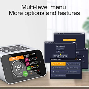 BRWISSEN A18 Air Quality Monitor Indoor Co2 Meter Dust PM2.5 PM1 PM10 Particle Counter HCHO Formaldehyde TVOC Detector AQI Pollution Tester Home with Data Record